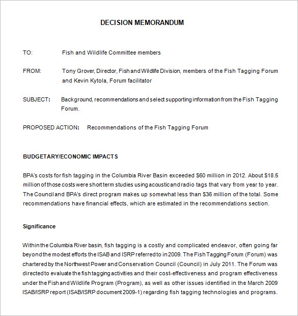 8+ Decision Memo Templates - Free Word, PDF Documents Download