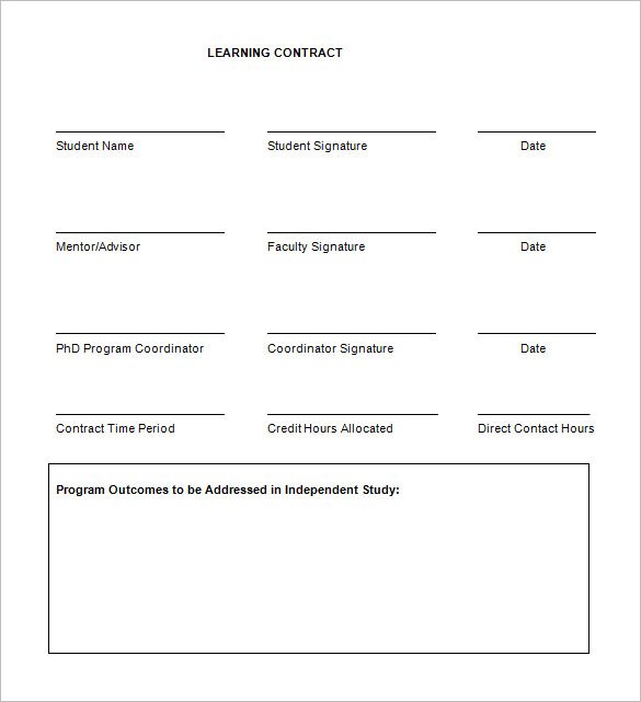 7+ Learning Contract Templates & Samples - PDF, Google Docs, Word