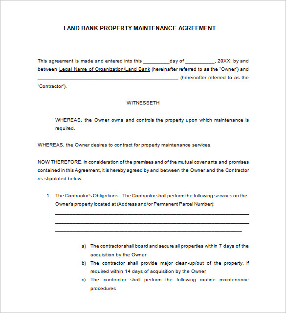 Landscape Maintenance Landscape Maintenance Contract Samples