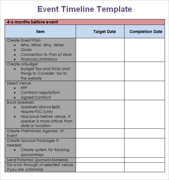 12+ Event Timeline Templates - Free Sample, Example, Format Download