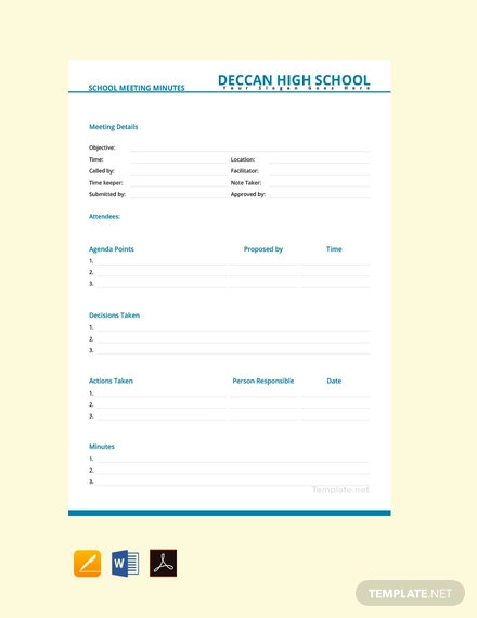18+ School Meeting Minutes Templates - Word, PDF, Apple Pages