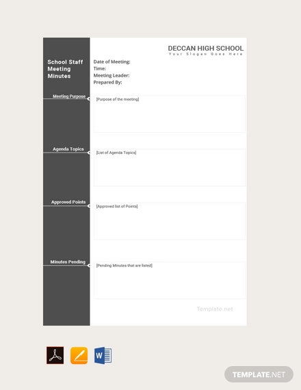 18+ School Meeting Minutes Templates - Word, PDF, Apple Pages
