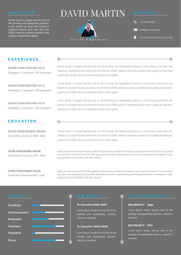 Free 9+ Civil Engineer Resume Templates, PDF, DOC