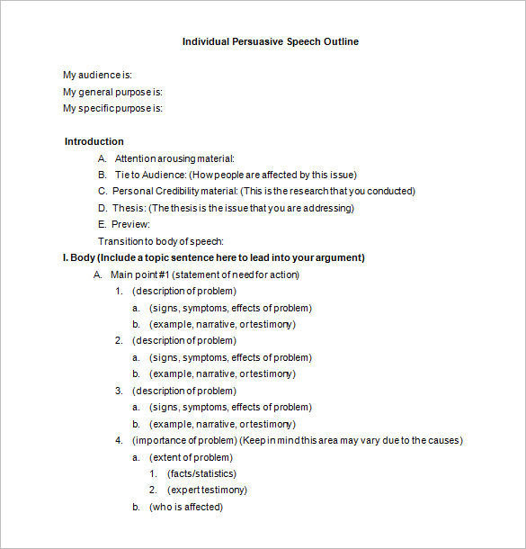  Persuasive Outline Template Persuasive Essay Outline Writing