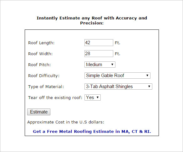 12+ Roofing Estimate Templates - PDF, Docs, Word