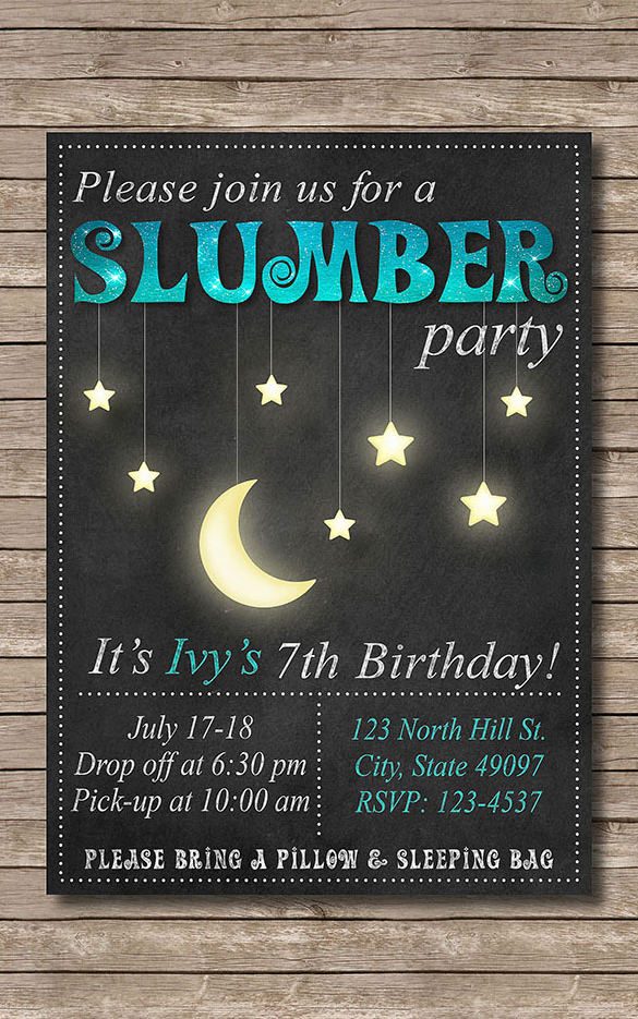 Dormouseworld Slumber Party Invitation Template