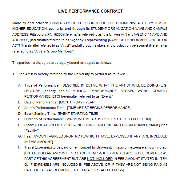 15+ Performance Contract Templates - Word, PDF, Google Docs Documents ...