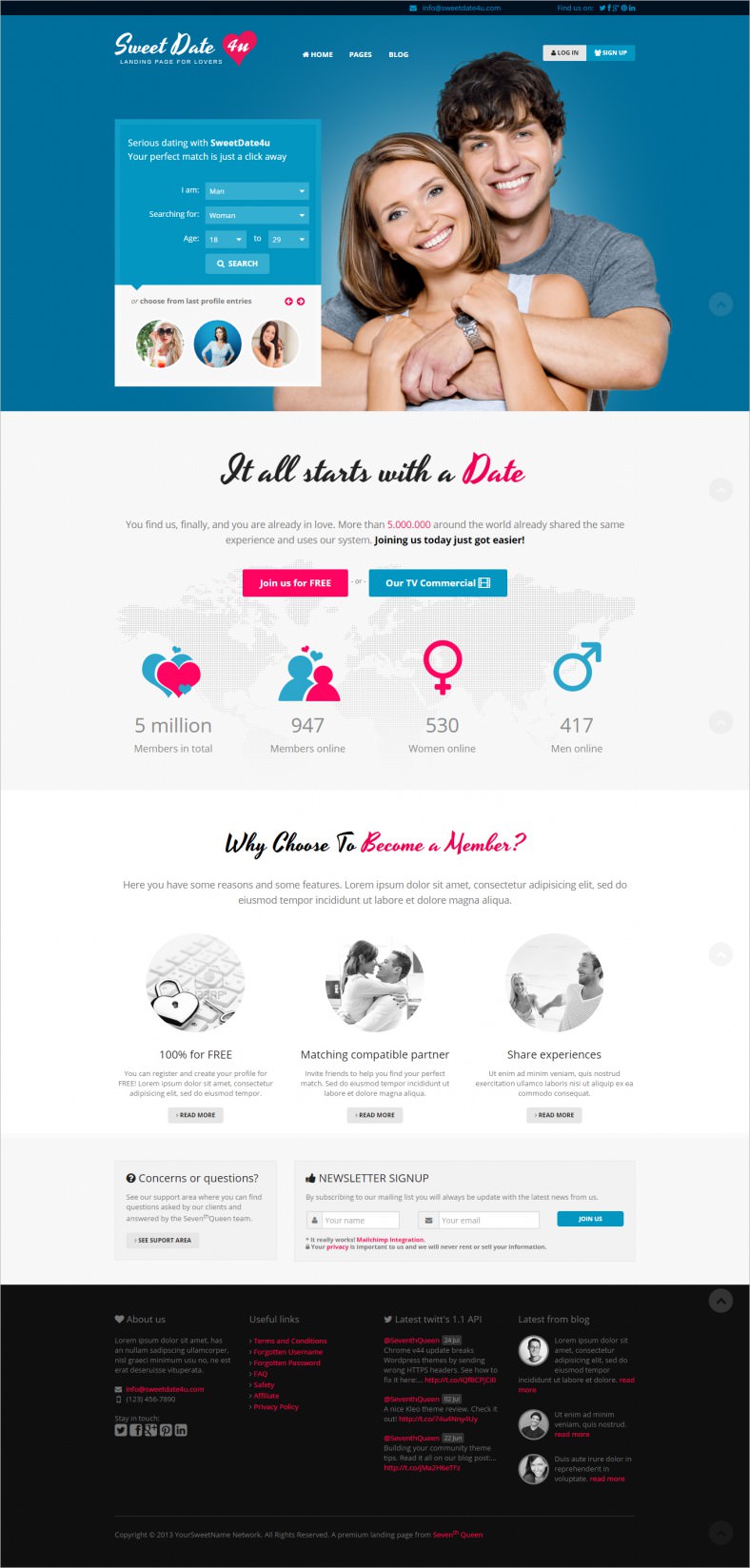 9+ Latest Dating Landing Page Templates