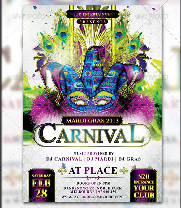Mardi Gras Flyer Template Free Download