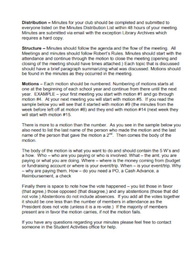 Minutes of Meeting Templates - 18+ Word, PDF Download