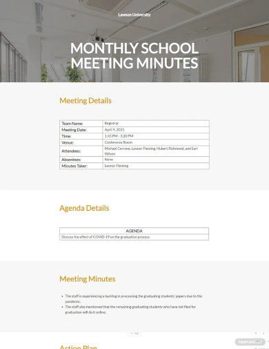Free 25+ School Meeting Minutes Template - Word, Excel, PDF Format Download