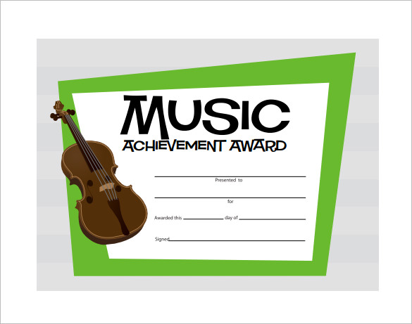 8+ Printable Music Certificate Templates - Word, PSD, AI, PDF Documents ...