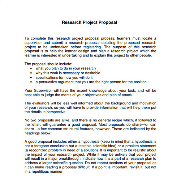 16 Research Proposal Templates DOC PDF Excel