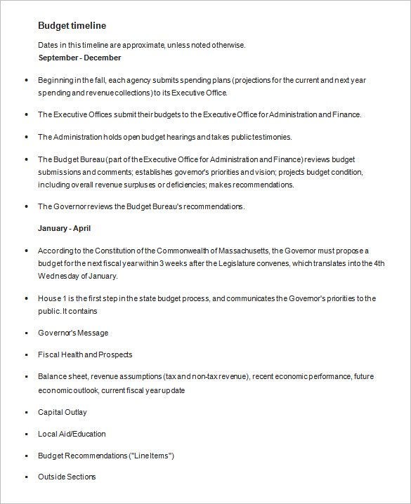 8+ Budget Timeline Templates -DOC, PDF, Excel | Free & Premium Templates