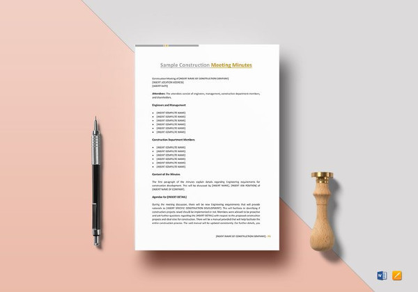 Construction Meeting Minutes Template - 15+ Sample, Example Format ...