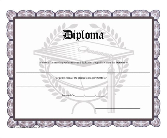 Diploma Certificate Template – 25+ Free Word, PDF, PSD, EPS, InDesign ...