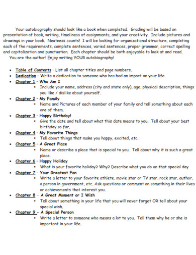 11+ Autobiography Outline Template - DOC, PDF