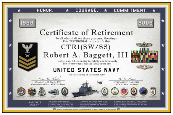 13+ Retirement Certificate Templates - DOC, PDF