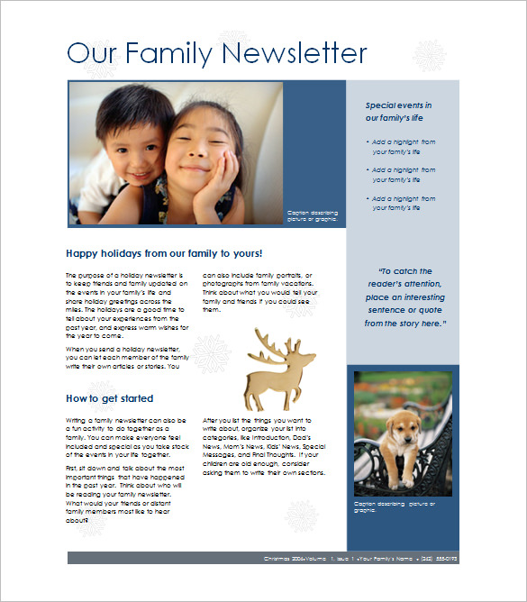 Free Family Newsletter Template Collection