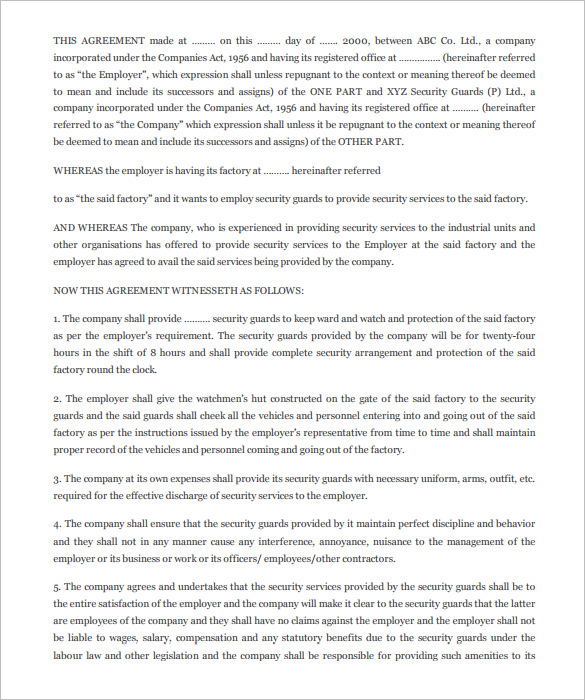 14+ Security Contract Templates - Word, PDF, Apple Pages, Google Docs