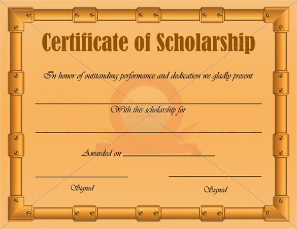 7+ Scholarship Certificate Templates - Word, PSD, Illustrator, In ...