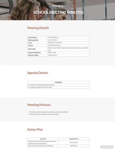 Free 25+ School Meeting Minutes Template - Word, Excel, PDF Format Download