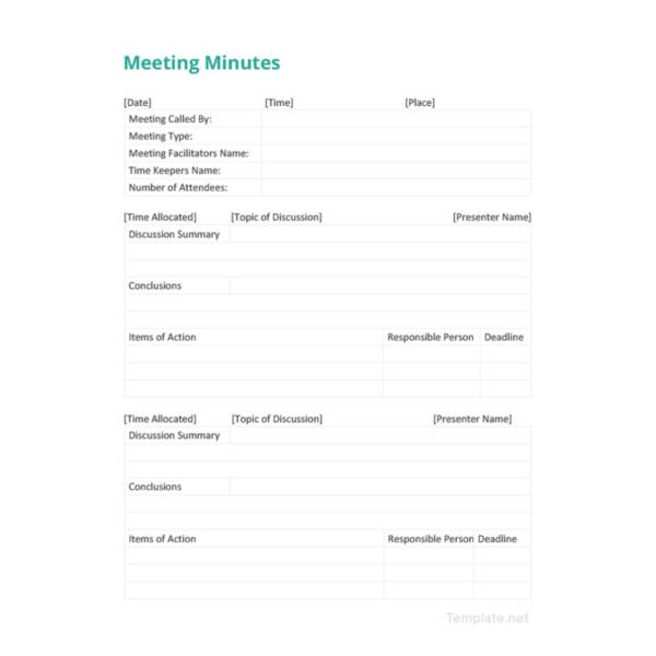 46+ Sample Minutes of Meeting Templates - DOC, PDF