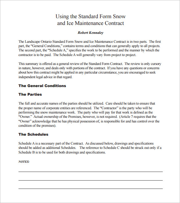 20+ Snow Plowing Contract Templates - Google Docs, PDF, Word, Apple Pages
