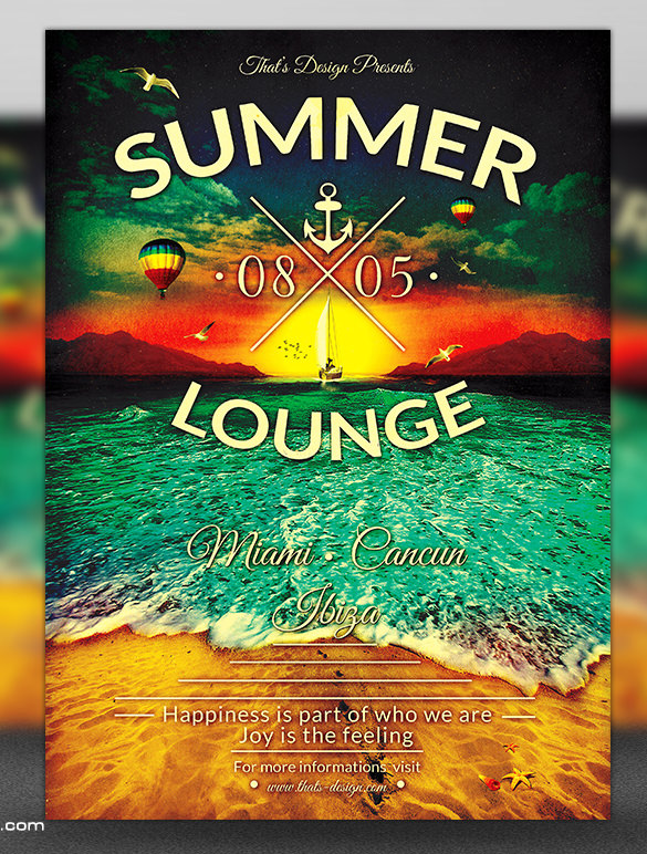27 Amazing PSD Beach Party Flyer Templates