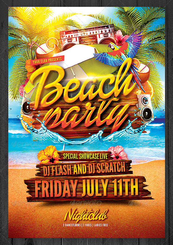 27 Amazing PSD Beach Party Flyer Templates