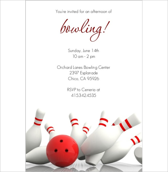 Culturatudela Bowling Party Invitation Template Free
