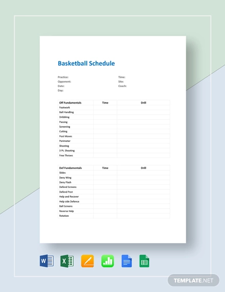 14 Basketball Schedule Templates Samples DOC PDF