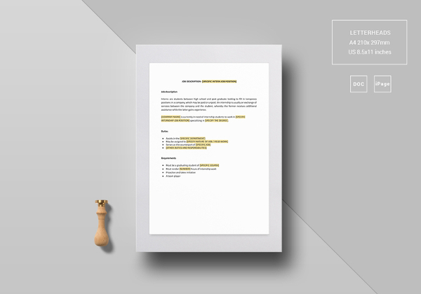 Job Description Templates - 32+ Free Word, Excel, PDF