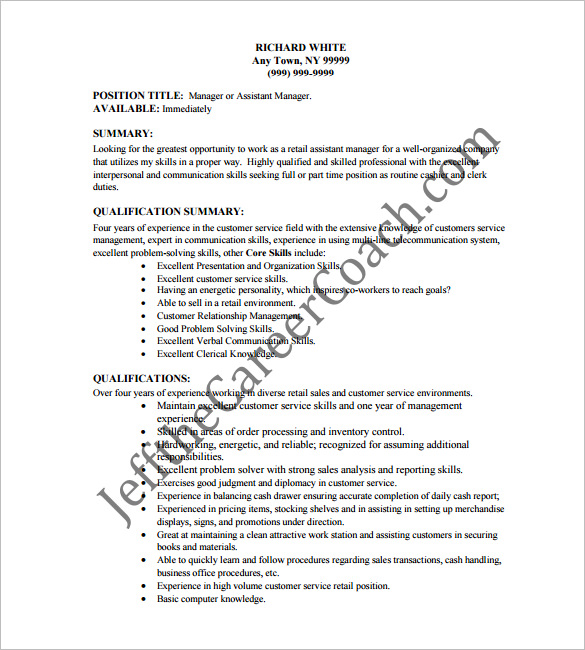 Cashier Resume Template – 16+ Free Samples, Examples, Format Download!