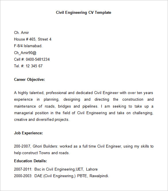 24+ Civil Engineer Resume Templates - PDF, DOC