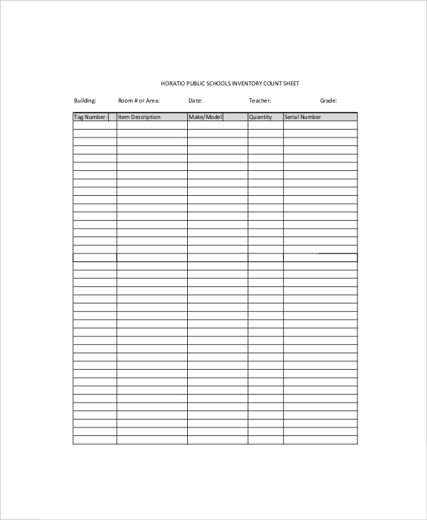 Inventory Count Sheet Template - 8+ Free Word, PDF Documents Download