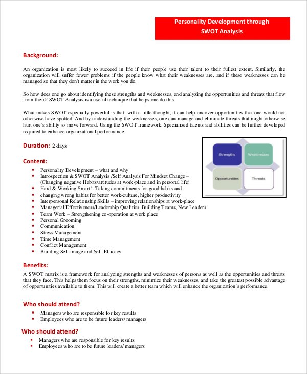 26+ Personal SWOT Analysis Templates - PDF, DOC