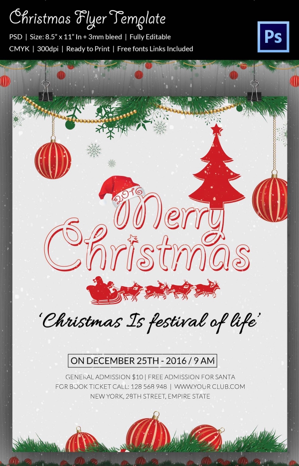 60 Christmas Flyer Templates Free PSD AI Illustrator Doc Format 
