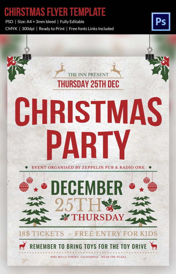 60 Christmas Flyer Templates Free PSD AI Illustrator Doc Format 