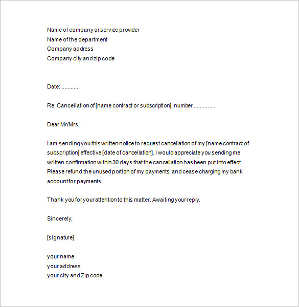 9 Termination Notice Templates DOC PDF Excel