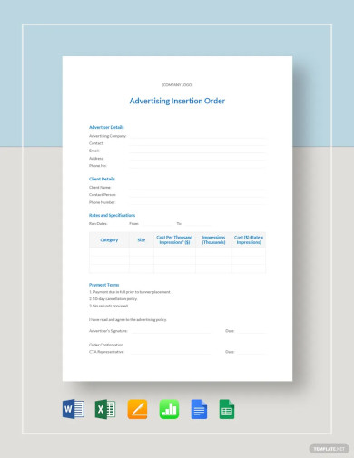40+ Order Template - Word, Excel, PDF