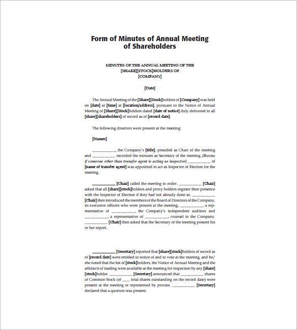Corporate Meeting Minutes Template - 12+ Free Sample, Example Format ...