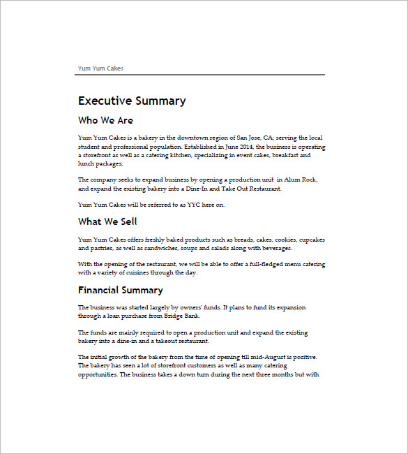 Bakery Business Plan Template - 23+ Word, Excel, PDF Format Download