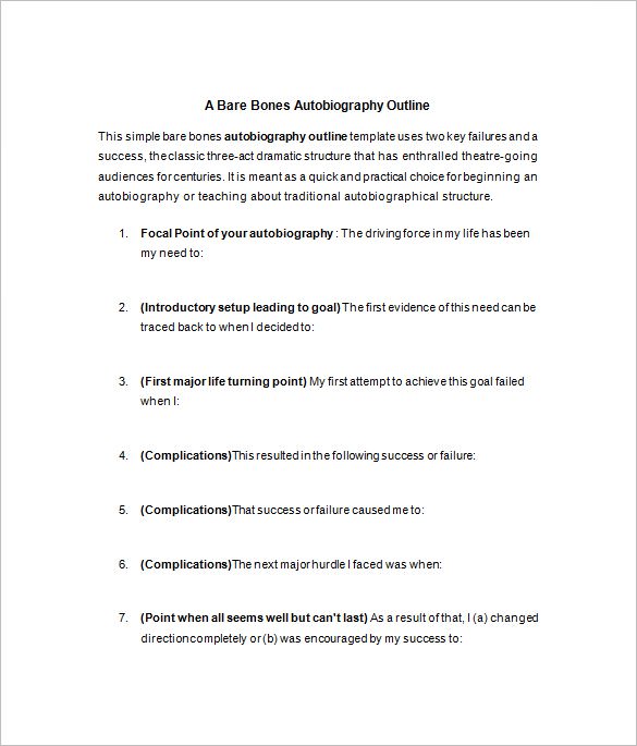 11+ Autobiography Outline Template - DOC, PDF