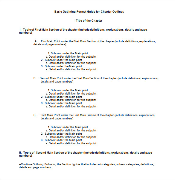 6 Chapter Outline Templates Word PDF