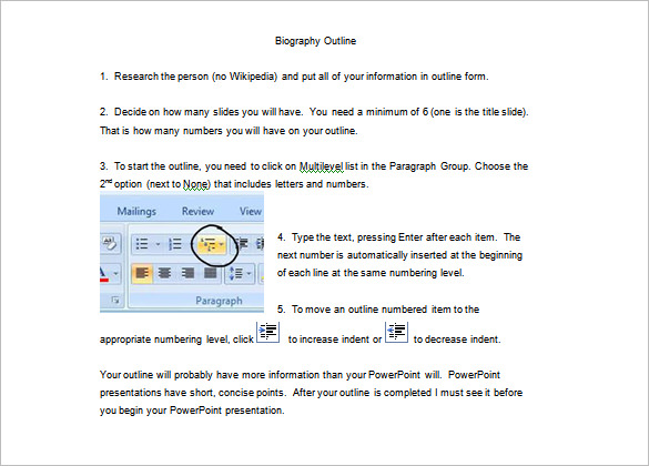 17+ Biography Outline Templates - PDF, DOC