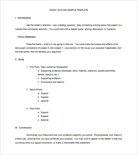 Blank Outline Template 5 Free Sample Example Format Download 