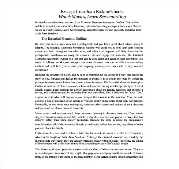 7+ Screenplay Outline Templates - DOC, Excel, PDF