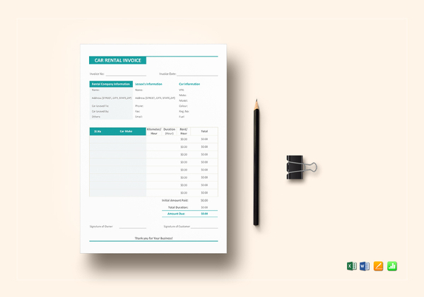 Car Invoice Template - 23+ Free Word, Excel, PDF Format Download