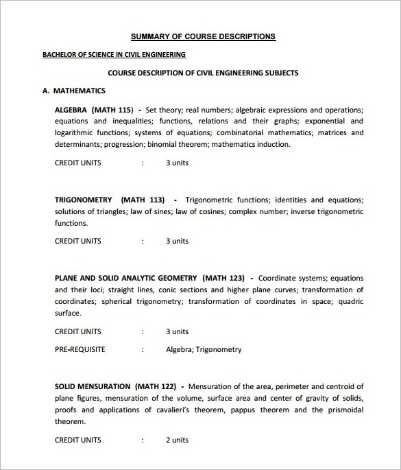 7+ Course Outline Template - DOC, PDF